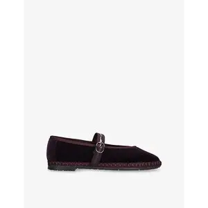 FLABELUS Pierre Velvet Ballet Flats - Purple