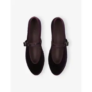 FLABELUS Pierre Velvet Ballet Flats - Purple