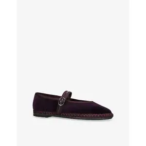 FLABELUS Pierre Velvet Ballet Flats - Purple