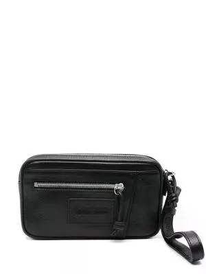 Emporio Armani Leather Clutch Bag - Black