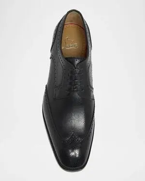 CHRISTIAN LOUBOUTIN Grave Leather Derby Shoes - Black