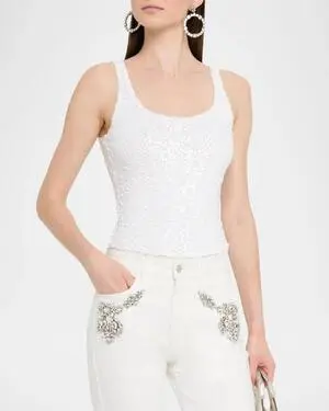 Generation Love Dina Sequined Bodysuit - White