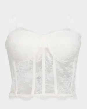 Generation Love Enya Chantilly Lace Bustier - White