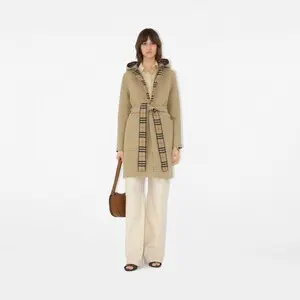 Burberry Reversible Wool Hooded Wrap Coat
