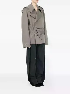 MAISON MARGIELA Cropped Trench Coat - Grey