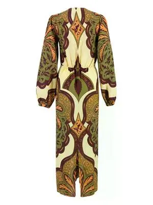 Johanna Ortiz Tie-front Paisley Print Dress - Neutrals
