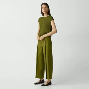 Theory Deep Pleat City Twill Pant - Avocado