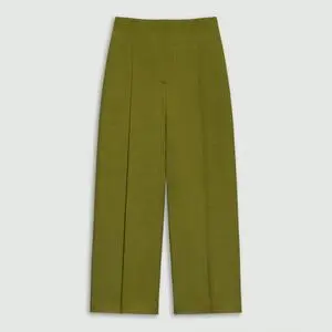 Theory Deep Pleat City Twill Pant - Avocado