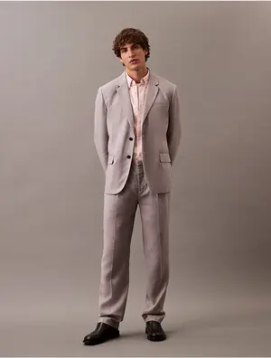 Calvin Klein Linen Blend Pleated Trousers
