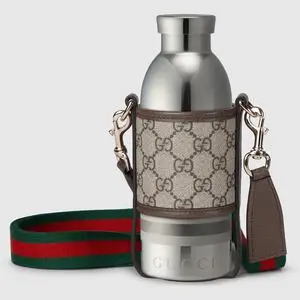 Gucci Steel Bottle With Fabric Holder - Beige