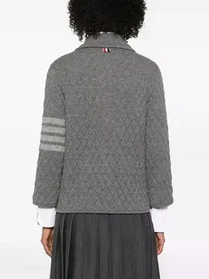 Thom Browne 4 Bar Stripes Quilted Jacket - Grey