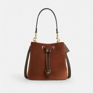COACH® Rowan Bucket Bag - Suede/im/vintage Brown