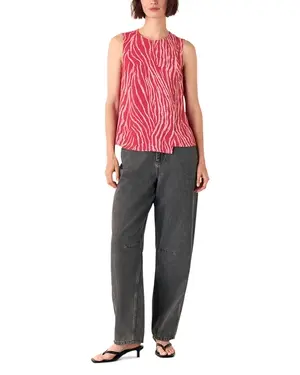 Whistles Zebra Layered Tank Top - Red/multi