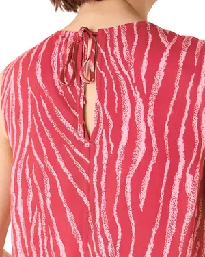 Whistles Zebra Layered Tank Top - Red/multi