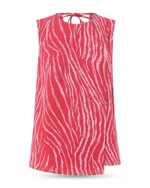 Whistles Zebra Layered Tank Top - Red/multi