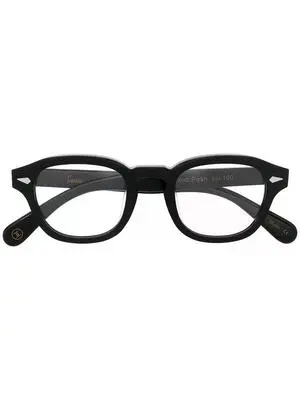 LESCA Round Frame Glasses - Black