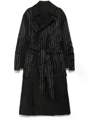 JEAN PAUL GAULTIER Striped Padded Coat - Black