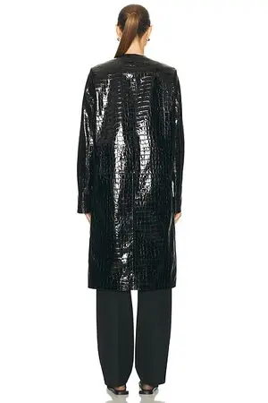 TOTEME Croco Embossed Leather Coat