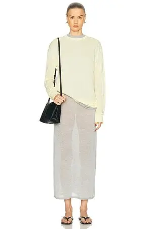 TOTEME Long Sleeve Knit Sweater - Straw
