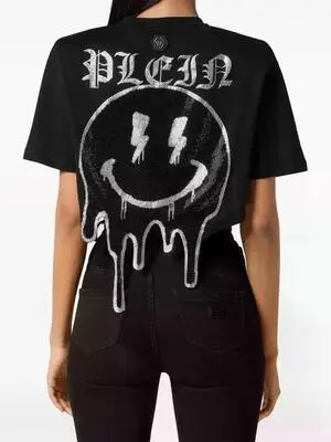 Philipp Plein Smiley-face Cropped T-shirt
