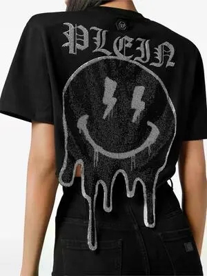 Philipp Plein Smiley-face Cropped T-shirt