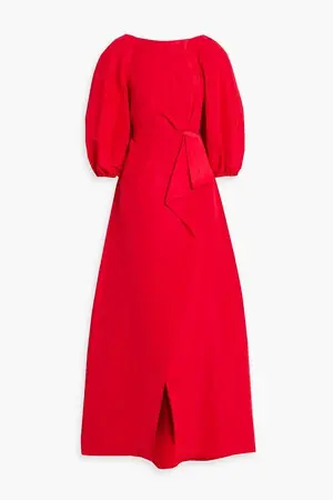Carolina Herrera Wrap-effect Silk-faille Gown - Red