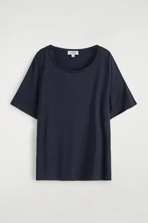 Cos Relaxed Scoop-neck T-shirt - Navy