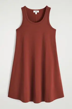 Cos Cotton Jersey Mini Swing Dress - Red