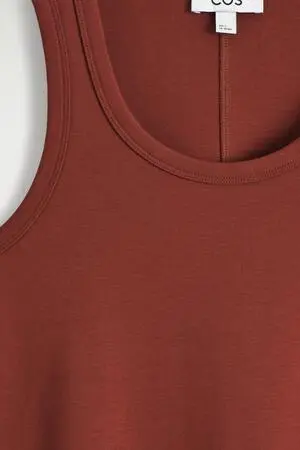 Cos Cotton Jersey Mini Swing Dress - Red