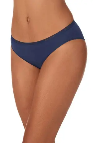 Dkny Stretch Cotton Blend Low-rise Bikini - Naval Academy