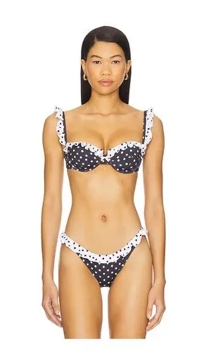 BANANHOT Angela Bikini Top - Black Polka