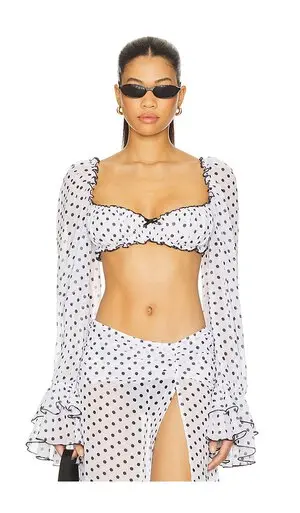BANANHOT Josie Shirt - White Polka Dot