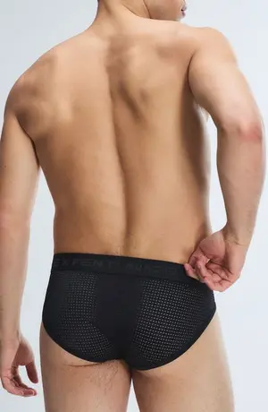SAVAGE X FENTY Shadow Fit Mesh Briefs - Black Caviar