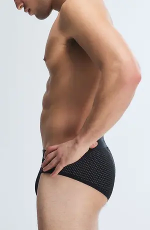 SAVAGE X FENTY Shadow Fit Mesh Briefs - Black Caviar