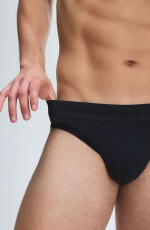 SAVAGE X FENTY Shadow Fit Mesh Briefs - Black Caviar