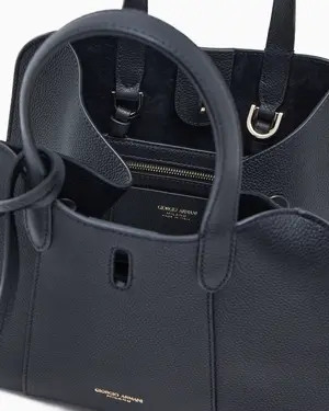Giorgio Armani Small Pebbled Leather Tote Bag
