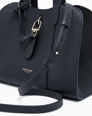 Giorgio Armani Small Pebbled Leather Tote Bag