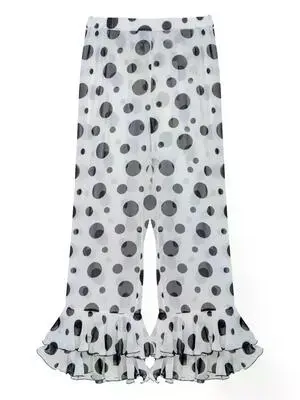Sleeper Polka-dot Ruffled Trousers - White