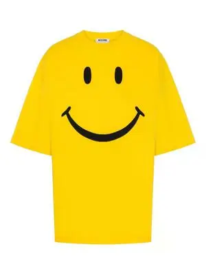 Moschino Organic Cotton Jersey T-shirt Smiley - Yellow