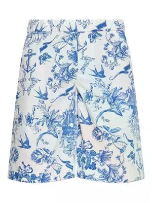Alexander McQueen Floral-print Shorts - White