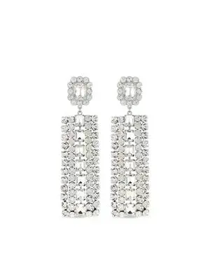 SELF-PORTRAIT Crystal Drop Earrings - Silver