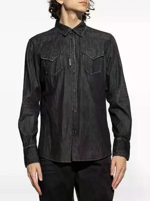 Dsquared2 Long-sleeved Denim Shirt - Black