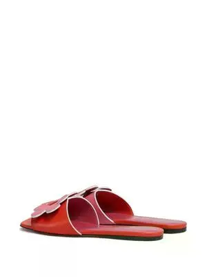 Marni Floral-applique Slide Sandals - Orange