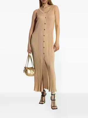 Versace Ribbed Midi Dress - Neutrals