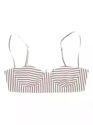 LA ROSE Striped Bralette - Brown