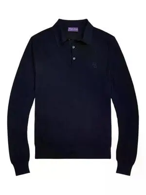 Ralph Lauren Purple Label Fine-knit Polo Shirt - Blue