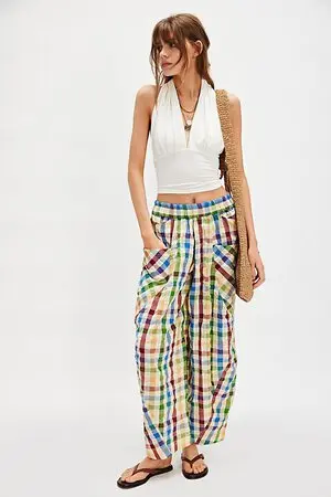 Women's Gingham Pull-On Pants