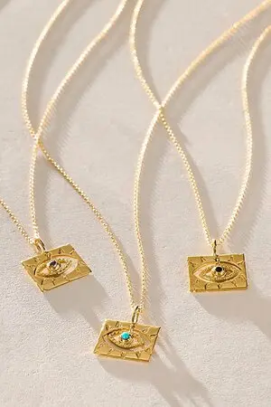 STUDIO GRUN Lone Eye Necklace - Black Spinel/gold