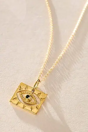 STUDIO GRUN Lone Eye Necklace - Black Spinel/gold