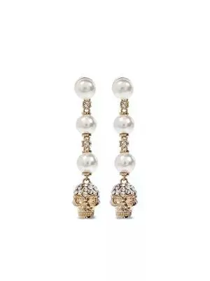 Alexander McQueen Crystal-embellished Skull Earrings - Gold